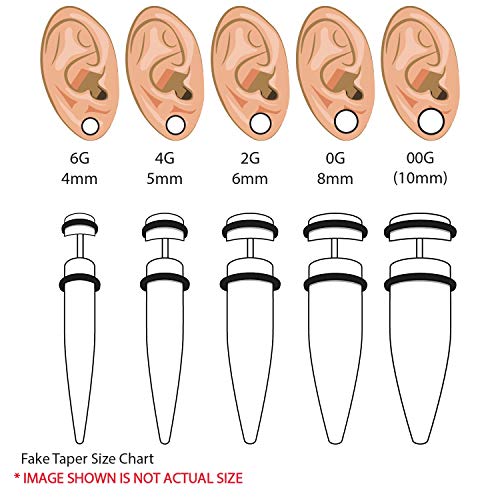 BodyJ4You Fake Taper Kit 20 Pieces Glow in The Dark Fake Tapers and Plugs 2G-00G Fake Stretching ...