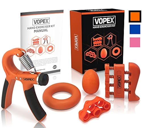VOPEX Hand Grip Strengthener Exerciser Kit (5 Pack) - Adjustable Hand ...