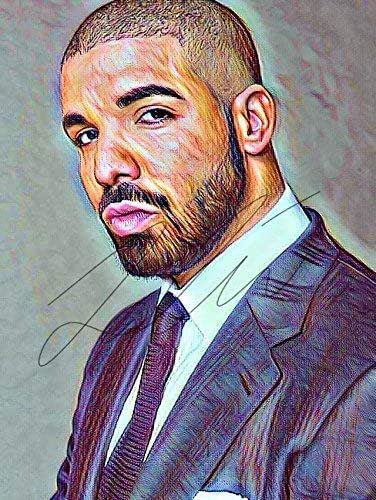 Drake Drawing Print Poster Hand Drawn Coloured Pencil #DRAKE1 : Amazon ...