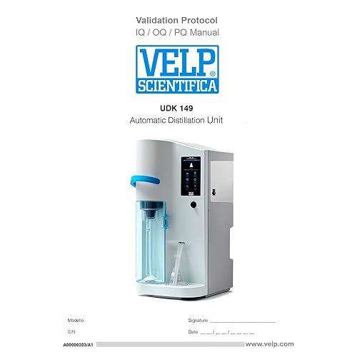 VELP Scientifica A00000203 IQ/OQ/PQ Manual for Model UDK 149 Automatic ...