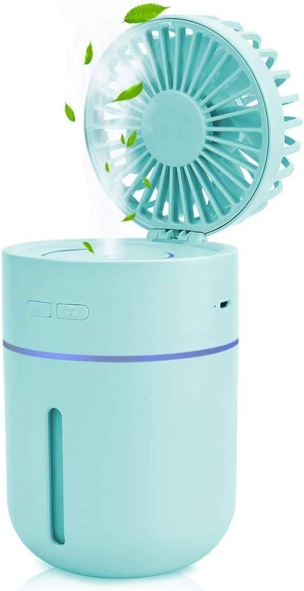 GOZA Desk Fan Rechargeable, Misting Fan Humidifier Personal Table Fan ...