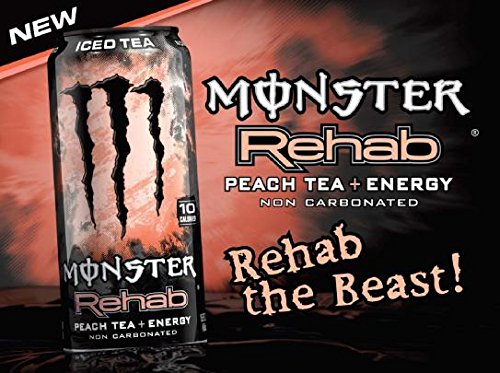 Galleon - 16 Pack - Monster Rehab - Peach Tea + Energy - 15.5oz