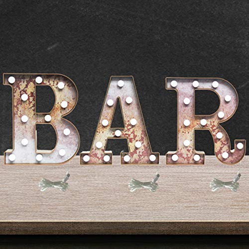 Elnsivo Light Up Vintage Bar Signs with Lights,Illuminated Industrial ...