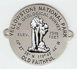 Amazon.com: Yellowstone National Park - Old Faithful Benchmark - Hiking ...