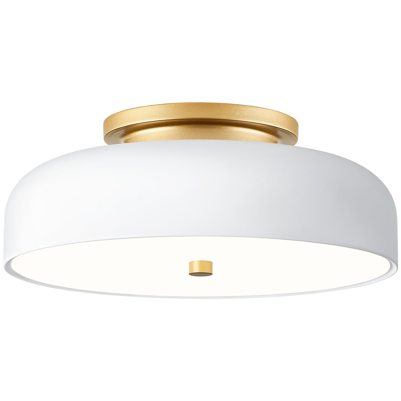 ZUYURT Dimmable Modern LED Ceiling Light,Mid-Century White and Gold ...