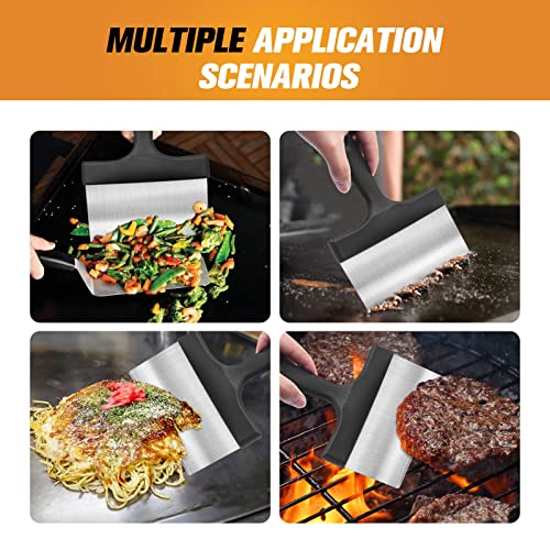 Heavy Duty Grill Scraper Stainless Steel Griddle Scraper with 5 ...