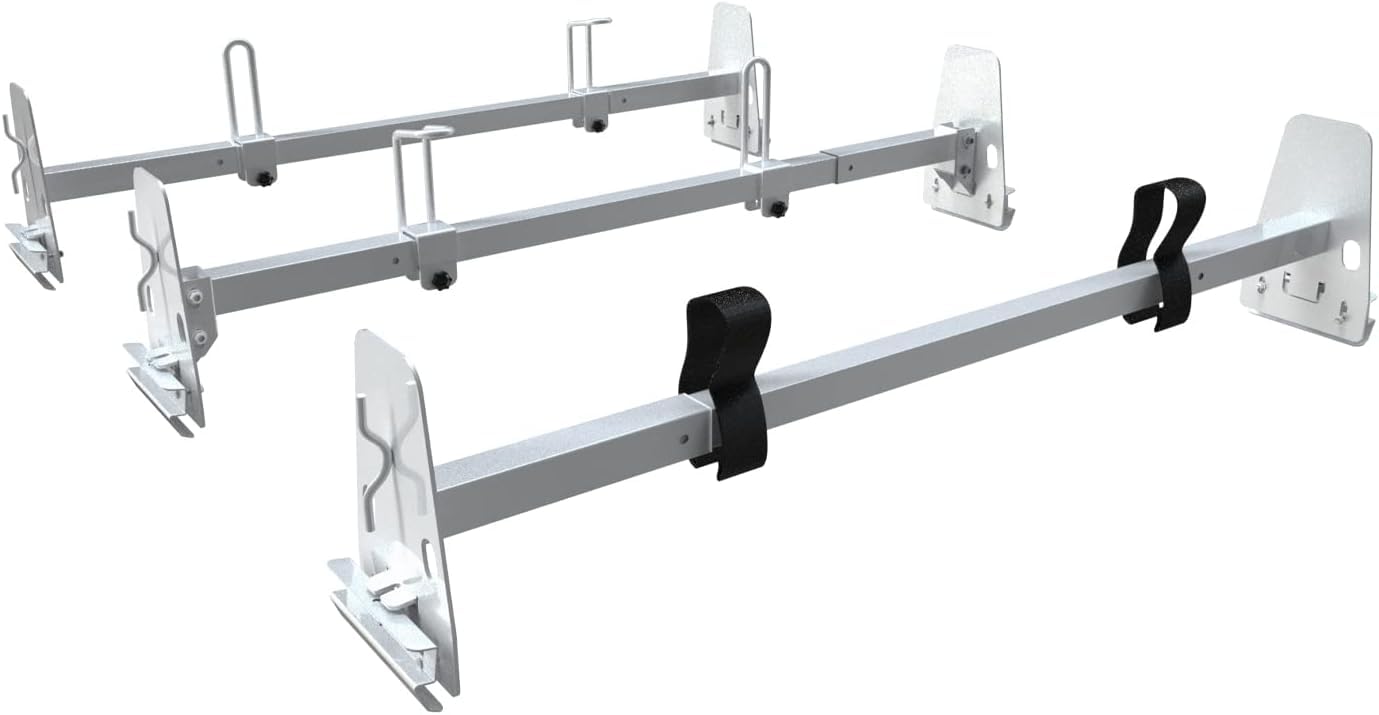 StarONE Universal Van Roof Rack Ladder Rack 3 Bar Adjustable Rain ...