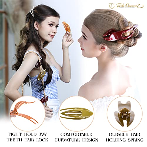 RC ROCHE ORNAMENT 6 Pcs Womens French Concord Curved Hair Clip No Slip ...