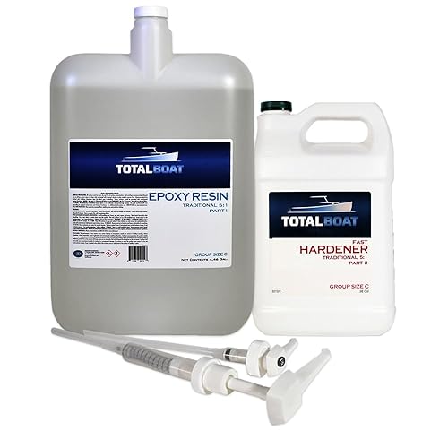 TotalBoat 5:1 Marine Epoxy Resin Kit for Bonding, Filleting, Coating, and Laminating - Use for ...