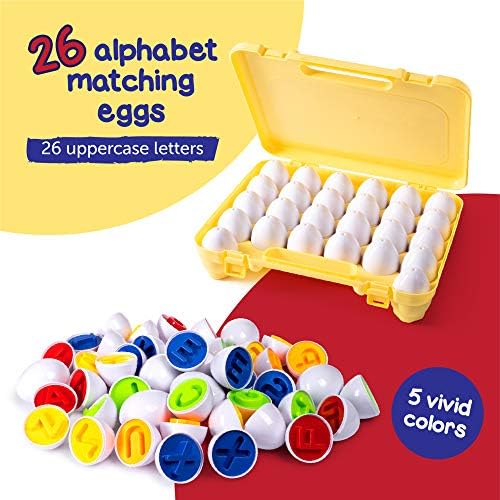 REVVIT Alphabet Matching Eggs – 26 Pieces ABC Color Recognition Toy ...