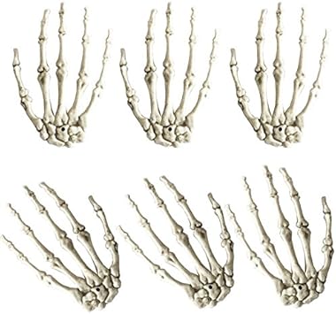 Amazon.com: 3 Pairs Halloween Skeleton Hands Plastic Life Size Hands ...