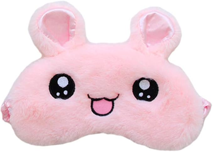 Fxaelian Cartoon Cute Pink Bunny Big Eye Eye Mask for Sleeping Funny ...