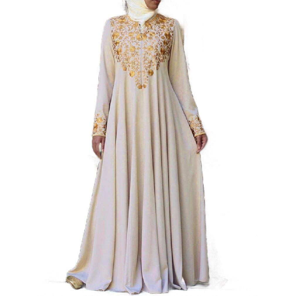Buy DressU Women's Saudi Arabia Dresses Long Sleeve High Waist Muslim ...