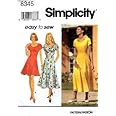 Amazon.com: Simplicity Sewing Pattern 8345 Misses' Flared Dresses, Size ...