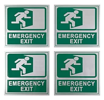 Emergency Exit Signs - 4-Pack Metal Emergency Exit Signs, Aluminum ...