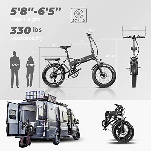 Eahora X7 PRO 500W Fat Tire Folding Electric Bike 48V Snow Beach ...