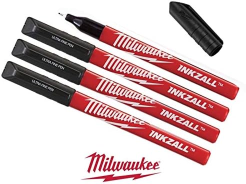 Amazon.com: Milwaukee 48-22-3164 4pk Inkzall Black Ultra Fine Point ...