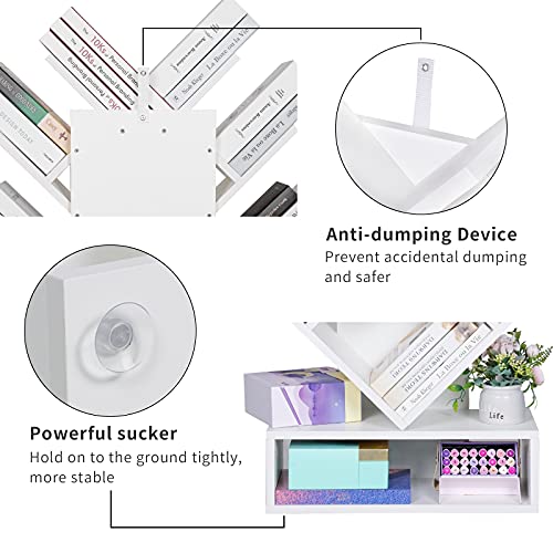 White Tree Bookshelf 5 Shelf Tree Bookcase Small Wood Standing Book ...