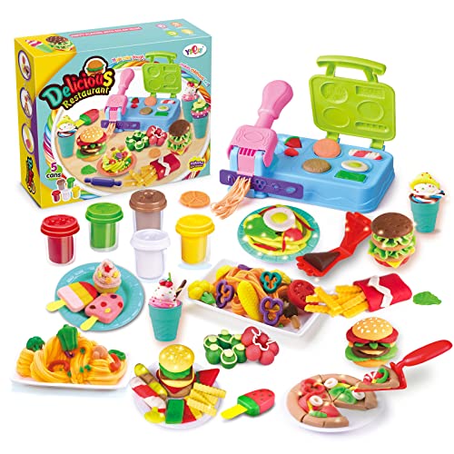 YIQIS Playdough Kitchen Creations Burger Barbecue Playset With 5 Non YIQIS Playdough Kitchen Creations Burger Barbecue Playset With 5 Non
