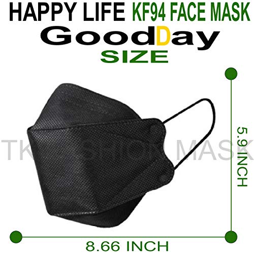 (Pack of 20) Black Disposable KF-94 Face Mask, 4-Layer Filters, KF-94 ...