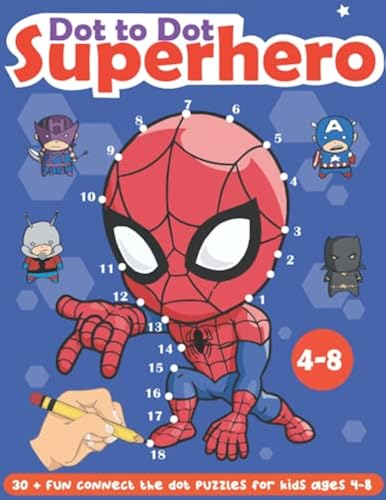 Superhero Dot to Dot for kids: 30+ Fun connect the dot puzzles for kids ...