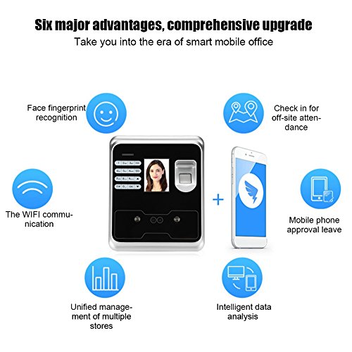 Ciglow 2.4-inch TFT LCD Screen Time Clock Checking, Fingerprint Face ...