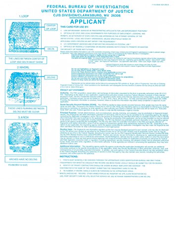 FBI Fingerprint Cards, Form FD-258, 3 Pack on Galleon Philippines