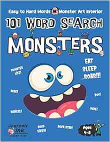Monster Word Search Book for Kids Ages 4-8: 101 Puzzle Pages. Custom ...