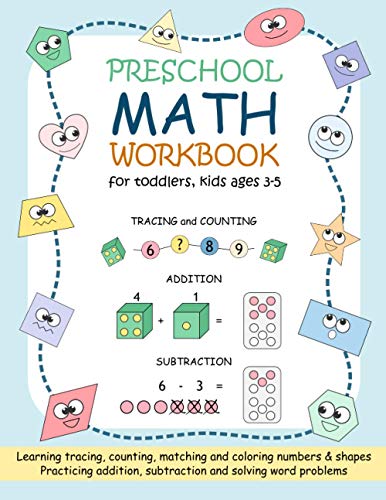 Preschool Math Workbook for Toddlers, Kids Ages 3-5: Beginner Math ...