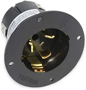 Hubbell CS6375L AC Flanged Inlet CA STD 50a 125/250 Volt Male Black ...