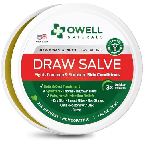OWELL NATURALS Drawing Salve Ointment 1oz, ingrown Hair Treatment, Boil ...