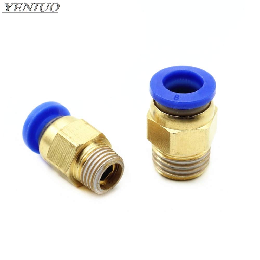 10pcs Pneumatic Straight 8mm Tube Push In To BSP Male Thread Fittings