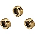 Amazon.com: ANPTGHT 1/2" NPT Plug Brass Pipe Fitting, Counter sunk Thread Internal Hex Head ...