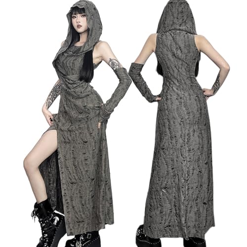 Women's Sexy Gothic Cut Out Sleeveless Bodycon Maxi Tank Dress for ...