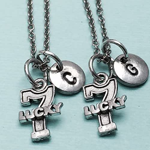 Amazon.com: Best friend necklace, lucky 7 necklace, gambling necklace ...