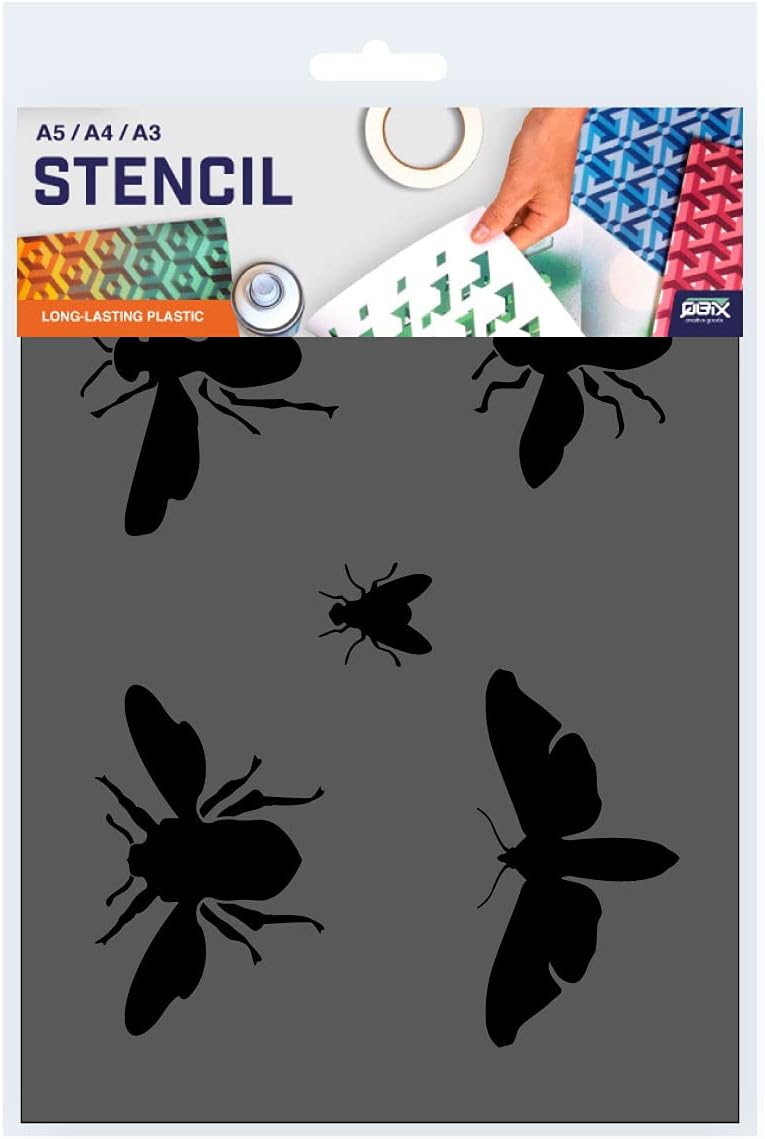 QBIX Animals Stencil – Bugs, Insects – A5 – Reusable Kids Friendly DIY ...