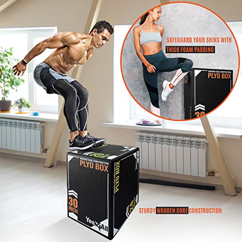 Yes4All Black - 30 x 24 x 20 3 in 1 Soft Plyo Box Wooden Core | Pricepulse
