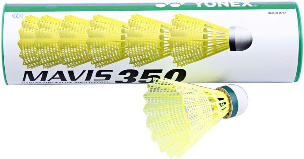 Yonex Mavis 350 Green Cap Nylon Shuttlecock, Yellow, 6 counts: Amazon.ae