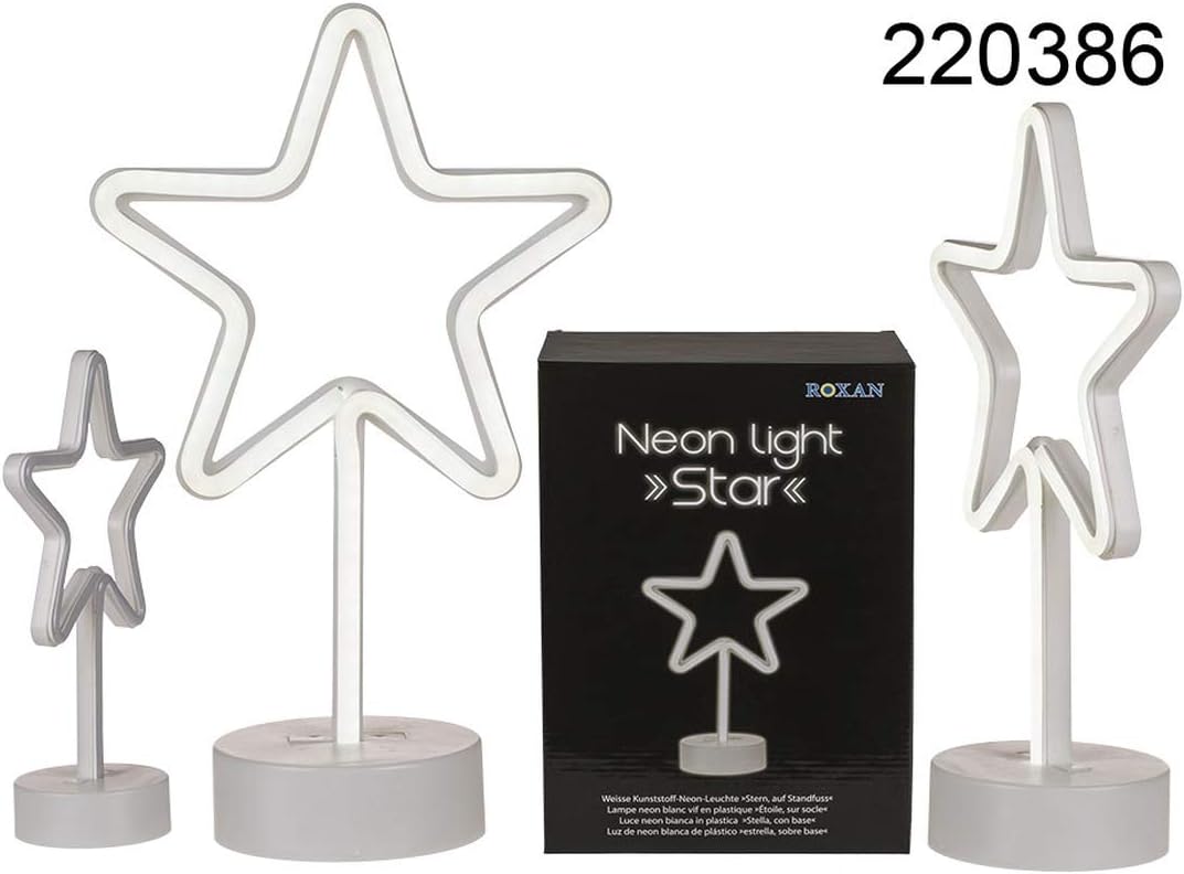White Plastic Neon Light Star On Stand – BigaMart
