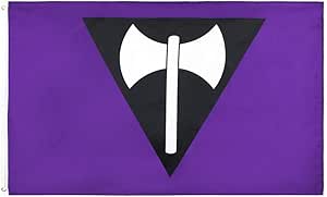 Amazon.com: LOYOKI Purple Axe Flag Indoor Outdoor Decor Lesbian Pride ...