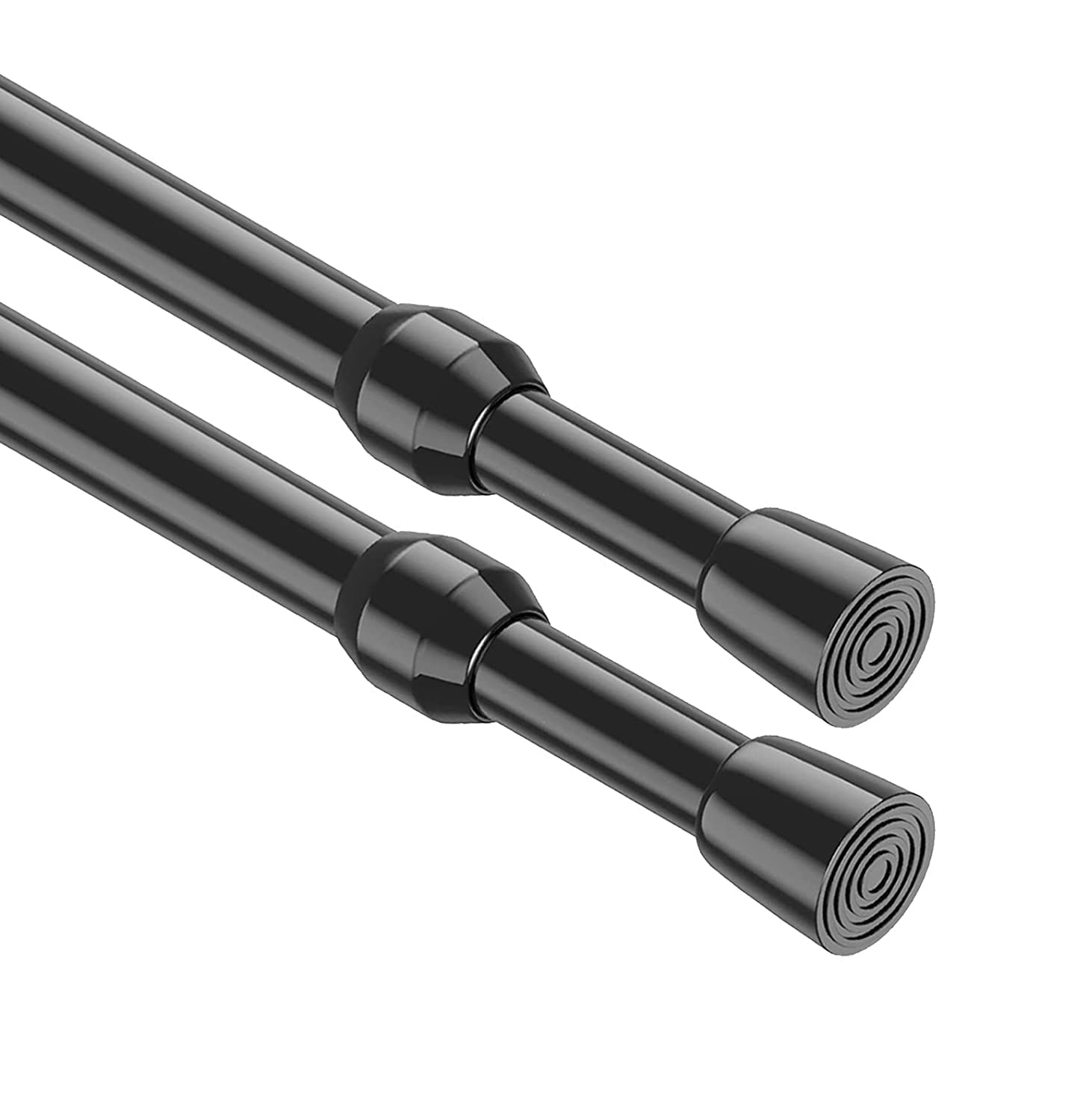 MEXAU 2Pack Tension Curtain Rod 26-39 inch Spring Tension Rod Black ...