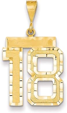 Amazon.com: 14k Large Diamond-cut Number 18 Charm style LN18: Jewelry