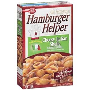 Amazon.com : Betty Crocker Hamburger Helper Cheesy Italian Shells - 12 ...