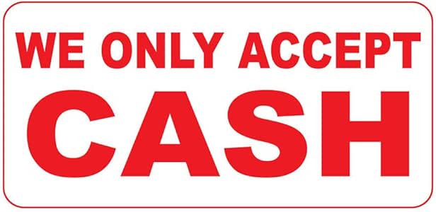 Amazon.com : We Only Accept Cash Red Retro Vintage Style Sign with ...