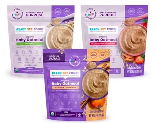 Ready, Set, Food! Organic Baby Oatmeal Cereal | Variety - Original ...