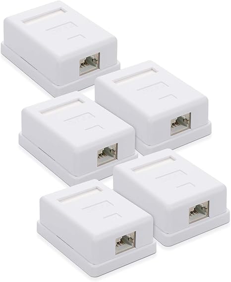 kwmobile RJ45 Network Socket (1 Port) - Shielded Surface Mounted Single ...