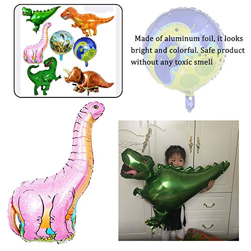 Balloon Dinosaurs, 7Pcs Giant Foil Dinosaur Balloon Jurassic World Birthday Party Supplies ...