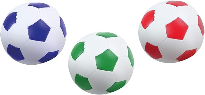 Lena 62163 Soft Football Set of 3 Sports Soft Balls White with Blue ...