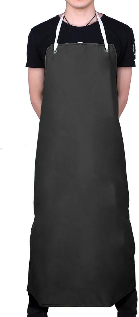 Tablier unisexe en PVC épais, imperméable et ajustable pour restaurant ...