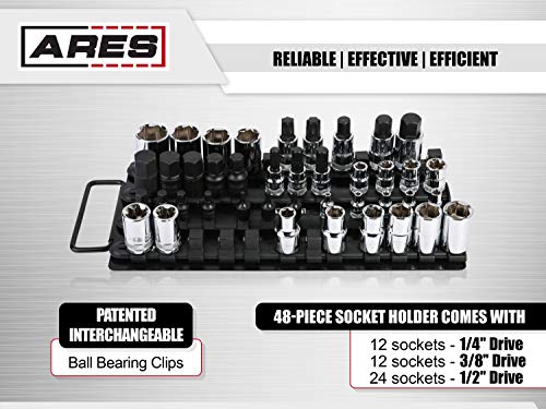 ARES 60001-48-Piece Black Socket Organizer Tray - Professional Grade ...